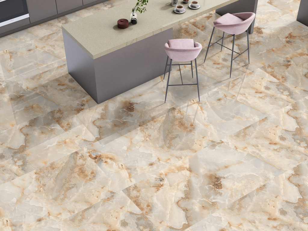 Gresie interior si exterior 60X120 cm AMBER ONYX BEIGE, portelanata ...