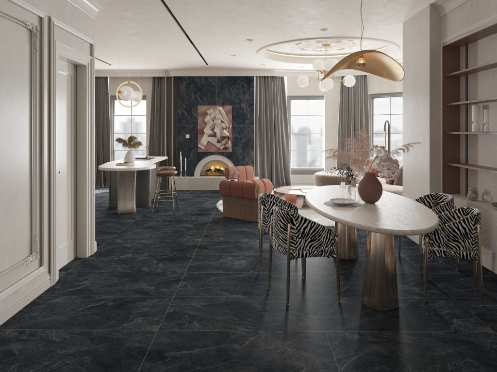 Gresie interior si exterior 60X120 cm ARCHIE NERO, portelanata ...